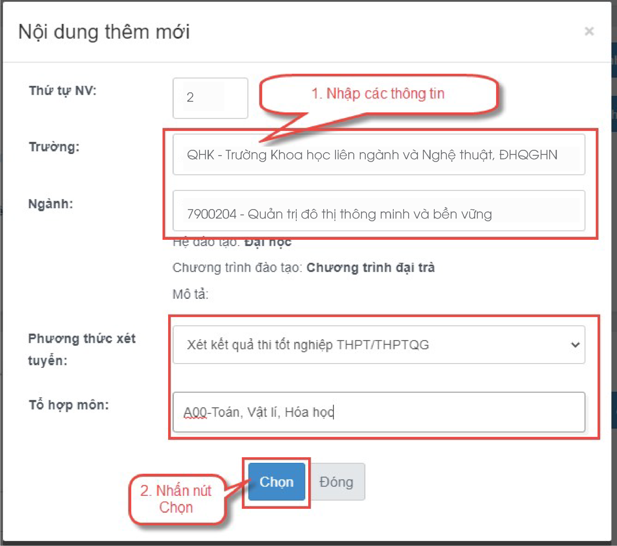 Hướng dẫn đăng ký, điều chỉnh nguyện vọng, nộp lệ phí xét tuyển đại học thử nghiệm năm 2024 ...