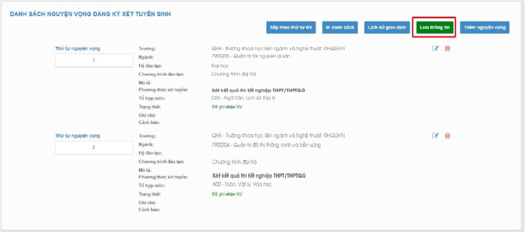 Hướng dẫn đăng ký, điều chỉnh nguyện vọng, nộp lệ phí xét tuyển đại học thử nghiệm năm 2024 ...
